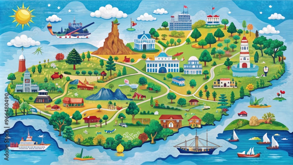 Vibrant illustrated map of Kentucky highlights the state's counties ...