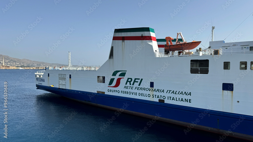Bluferries ferry, a company of the Ferrovie dello Stato Italiane group ...