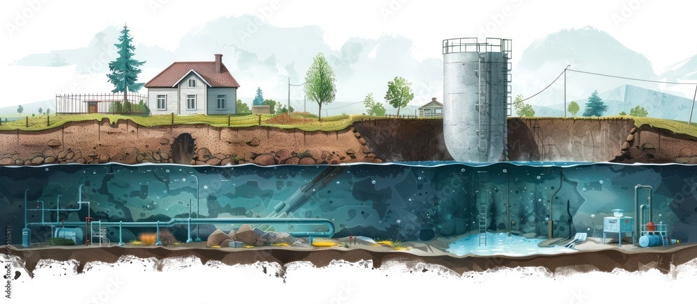 Conceptual cutaway diagram showing the underground infrastructure and ...