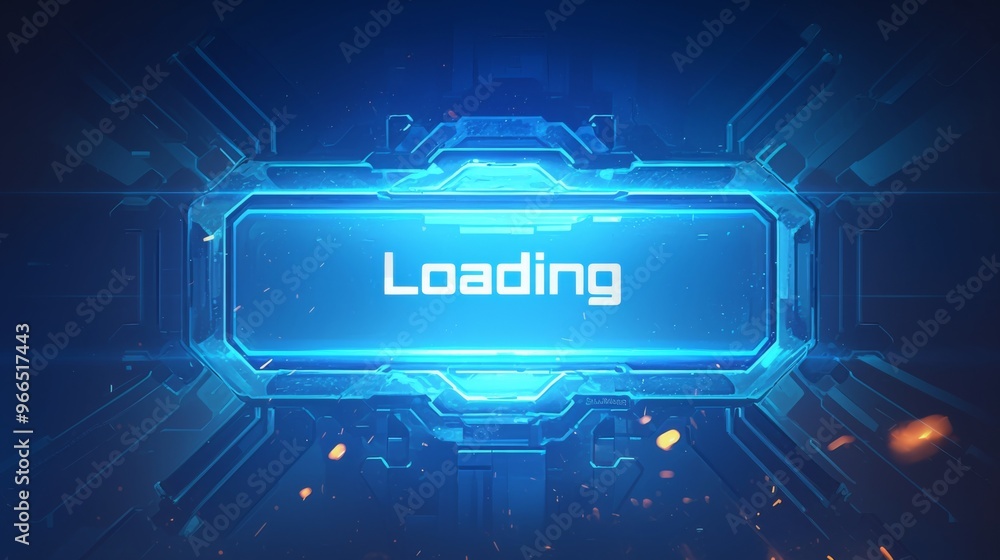 Modern Loading Screen Graphic with "Loading" Text and Empty Progress ...
