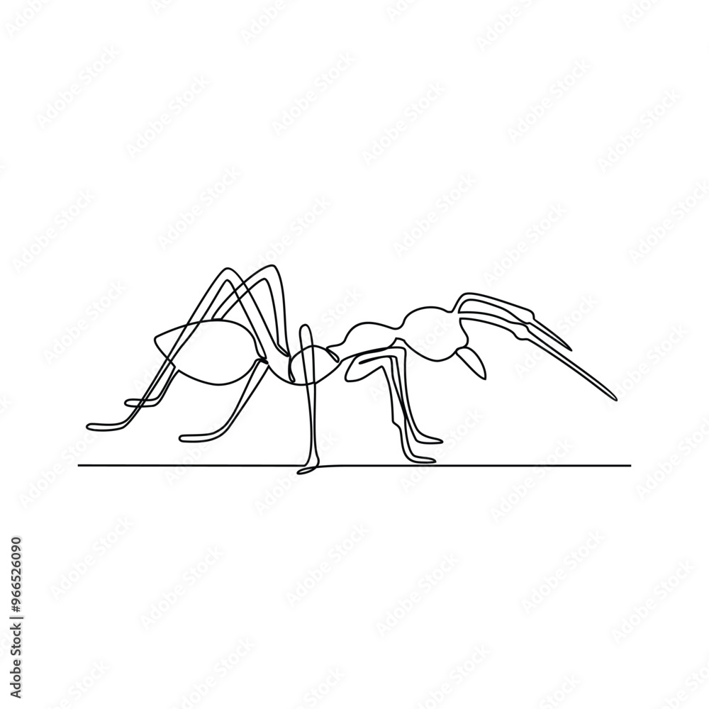 One continuous line drawing of insect vector illustration. Animal ...