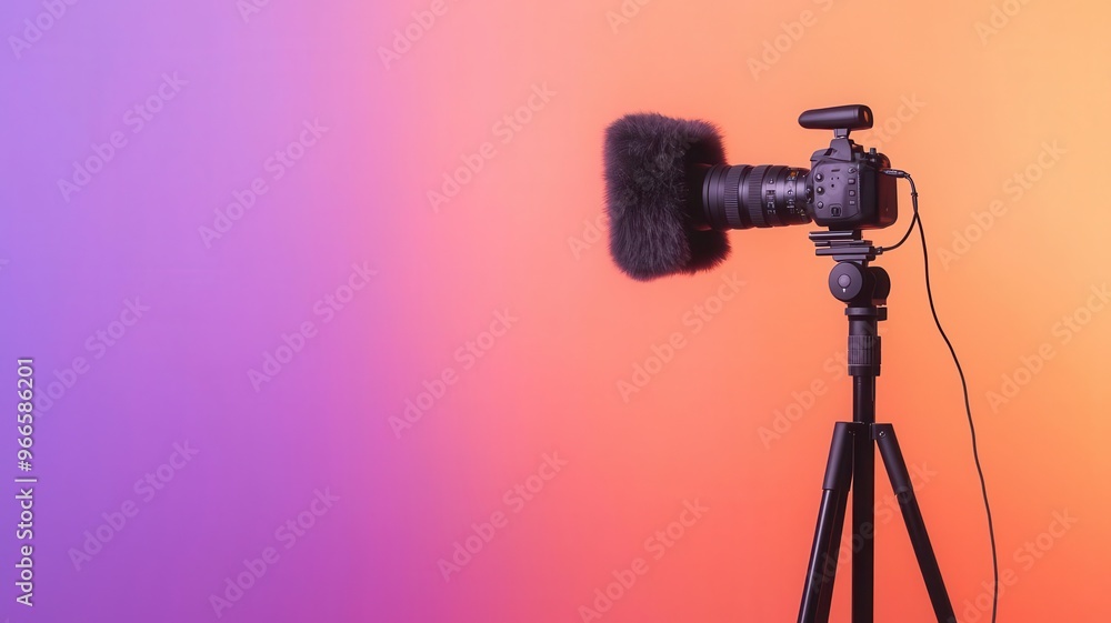 A streamer setting up microphones, cameras, and lighting for a ...