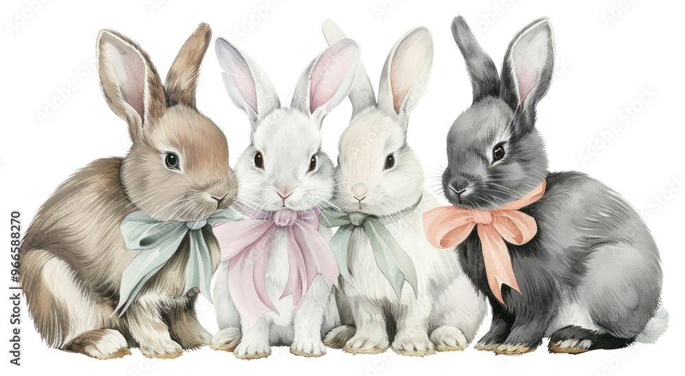 PNG Bunny family bunnies illustration rabbits. Stock Illustration ...