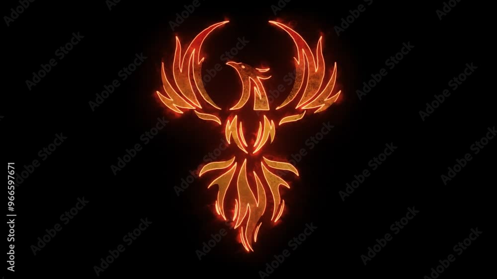 Phoenix Animated Neon Logo with Reveal Effect - Overlay Graphic Element ...