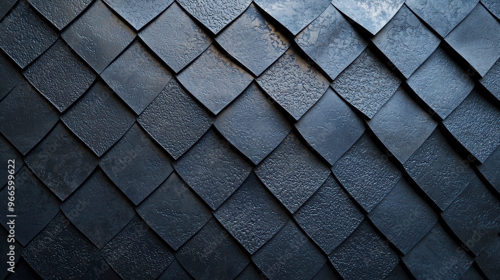 Pebbled metal texture on a matte black background, subtle light ...