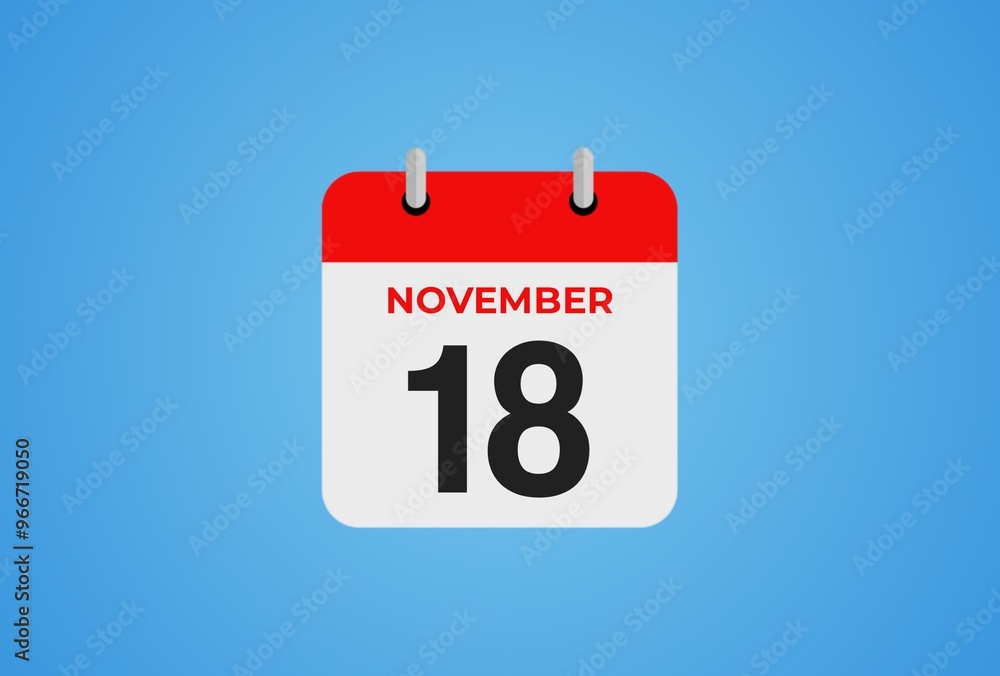 Icon calendar day. 18 November. 18th days of the month, illustration ...