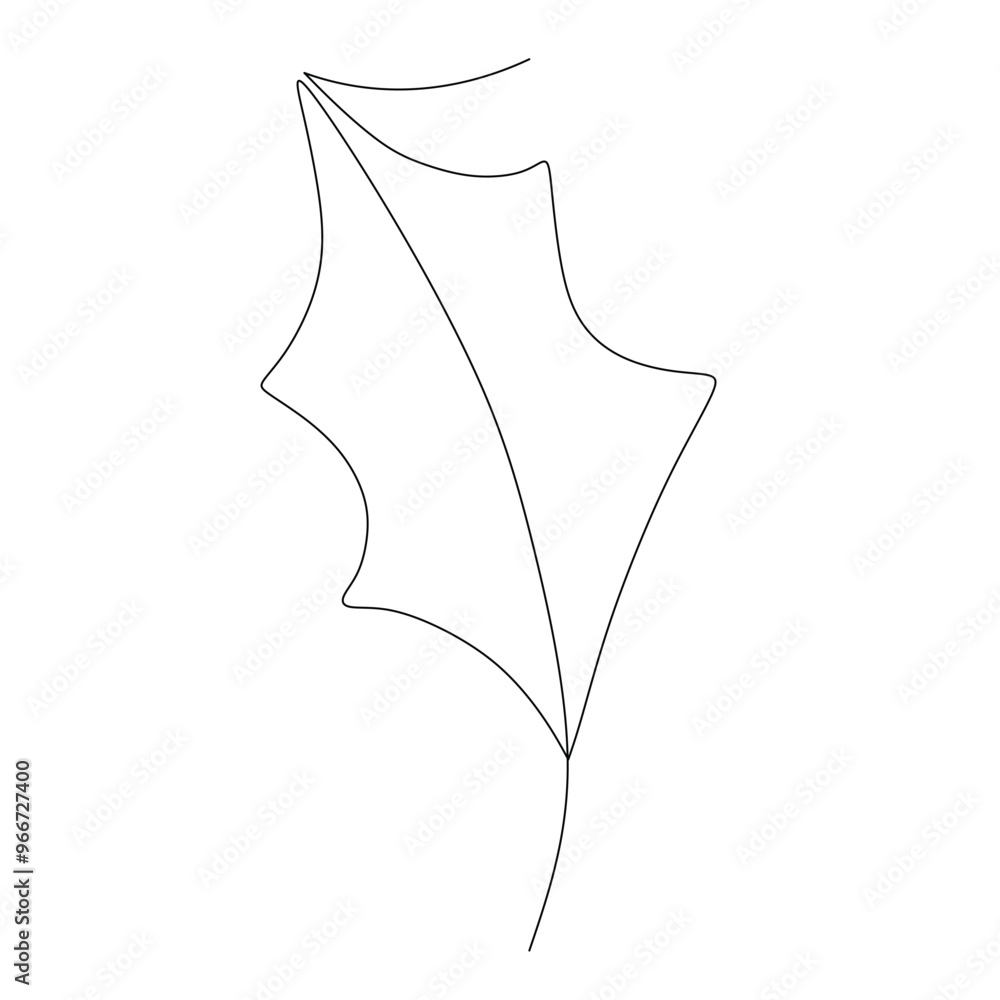 Simple line drawing of a leaf with several lobes and a pointed tip ...