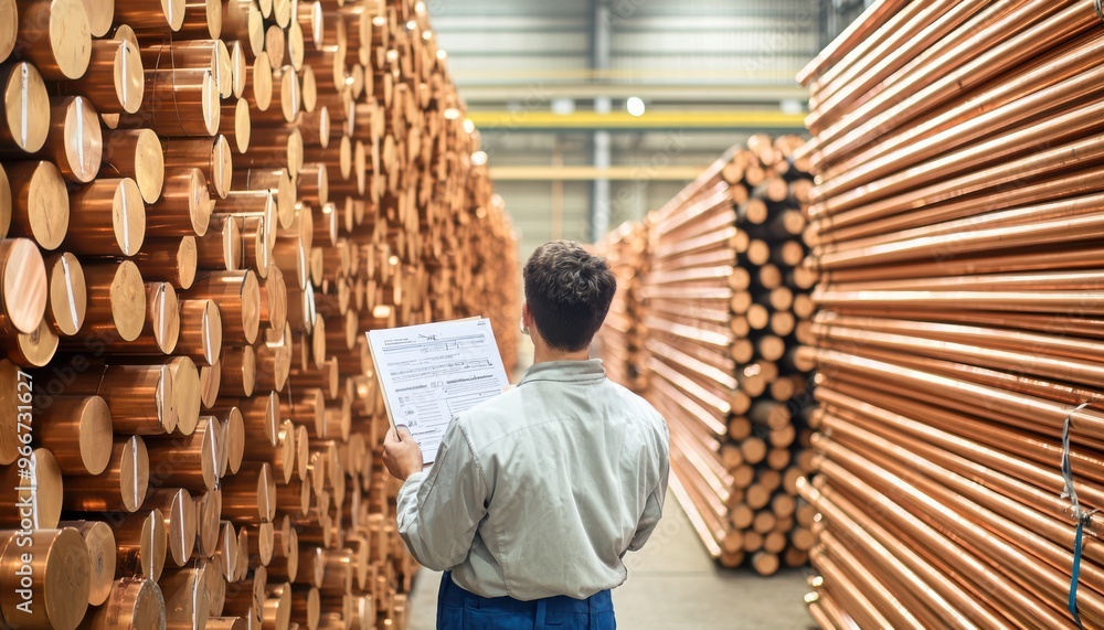 Copper Pipe Inventory Management in Industrial Warehouse Stock Photo ...