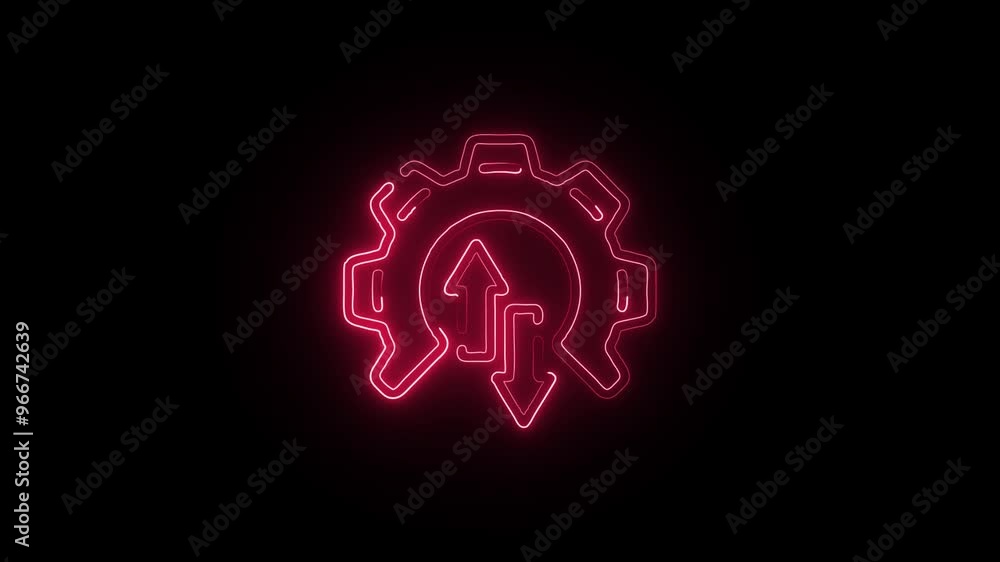 Neon Open Source animated icon on dark background. Glowing animated ...