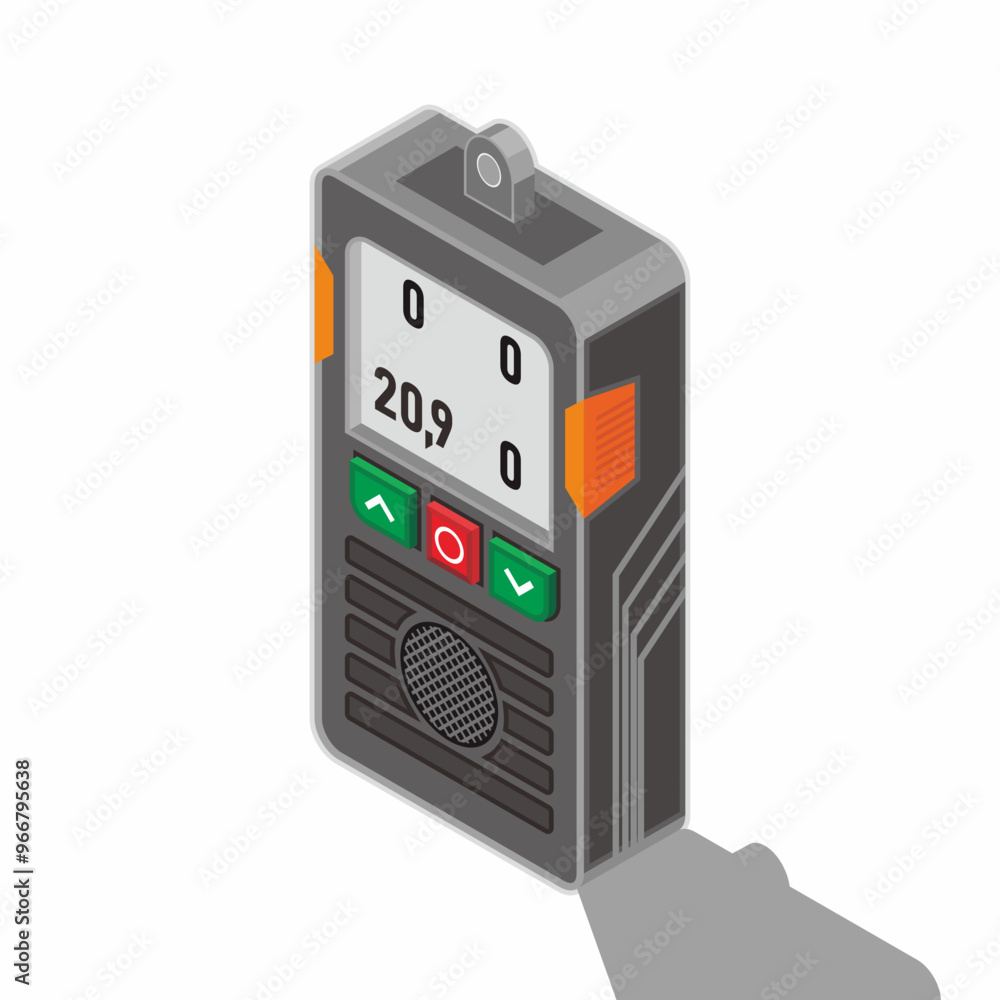 Isometric of multi gas detector icon and symbol. Vector illustration of ...