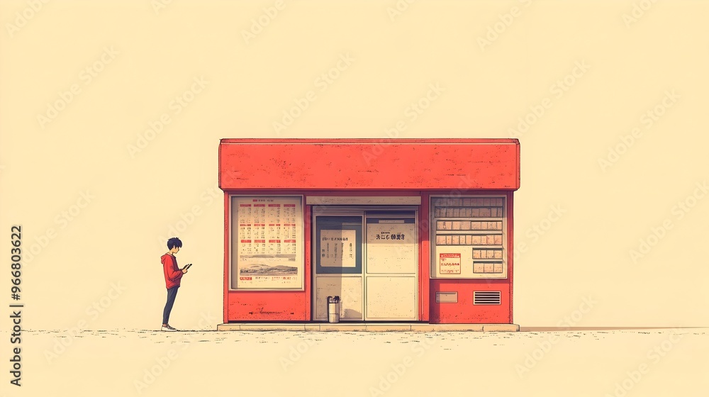 Vintage Roadside Storefront with Retro Signage and Window Display Stock ...