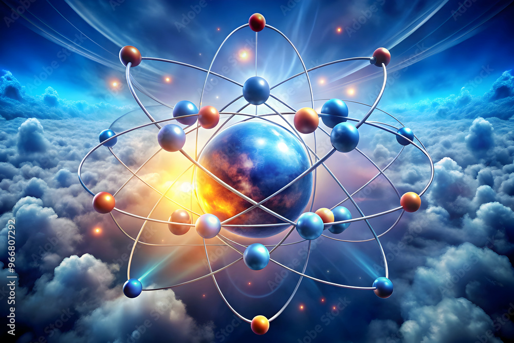 Atomic Structure: A mesmerizing illustration of an atom's intricate ...
