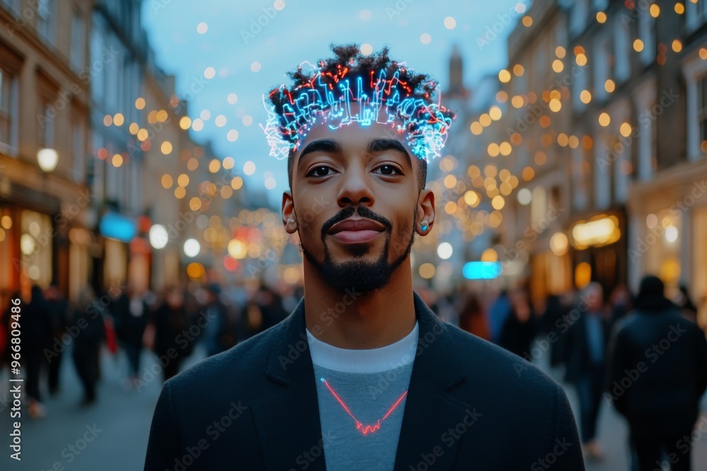 Brain coherence cognitive load and machine cognition man walking ...