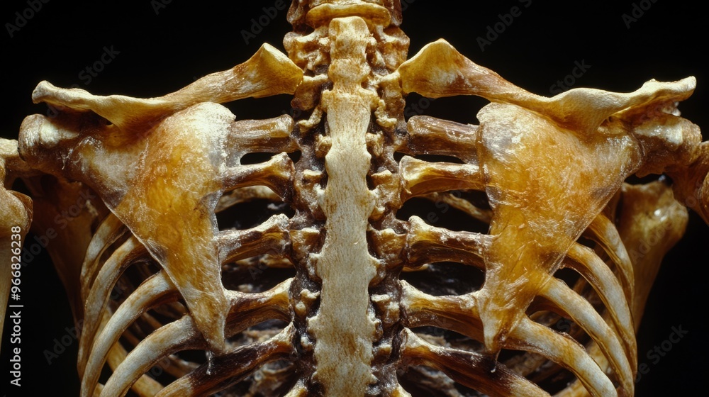 Anatomy of Strength: Detailed Human Rib Cage Wrapped in Cartilage and ...