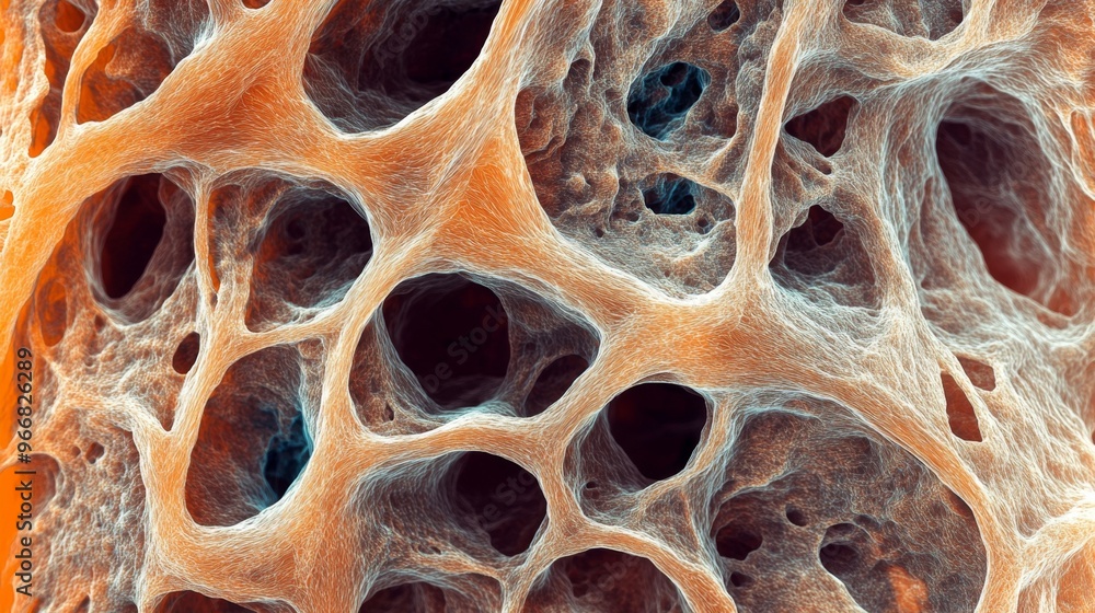 Detailed Microscopic View of Skeletal Muscle Connective Tissue and ...