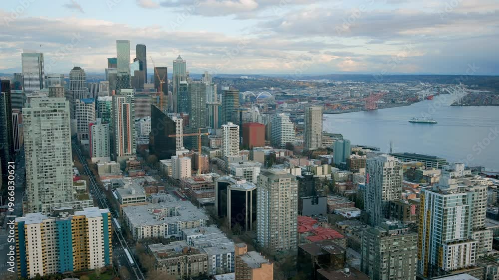 Stunning top-down view of Seattle, showcasing its iconic skyline ...