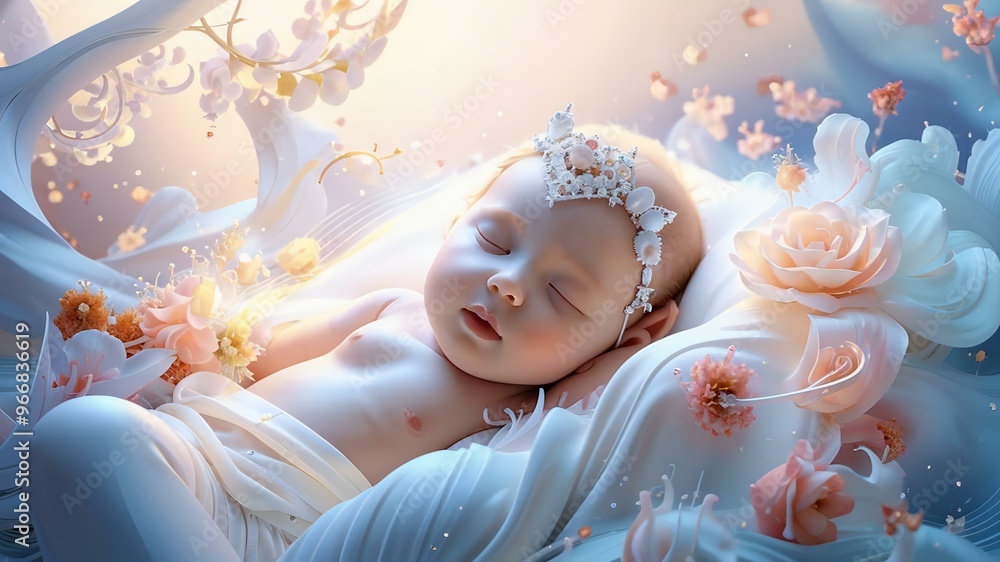 Baby's dreams, mirages, filigree unique lines, graphic elements ...