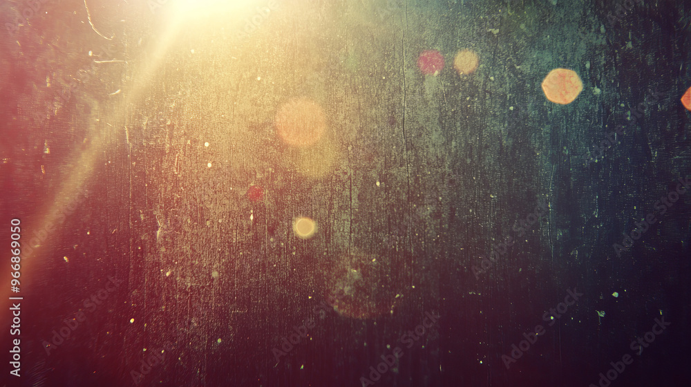 A vintage film look with scratches, noise, and shimmering streaks of ...