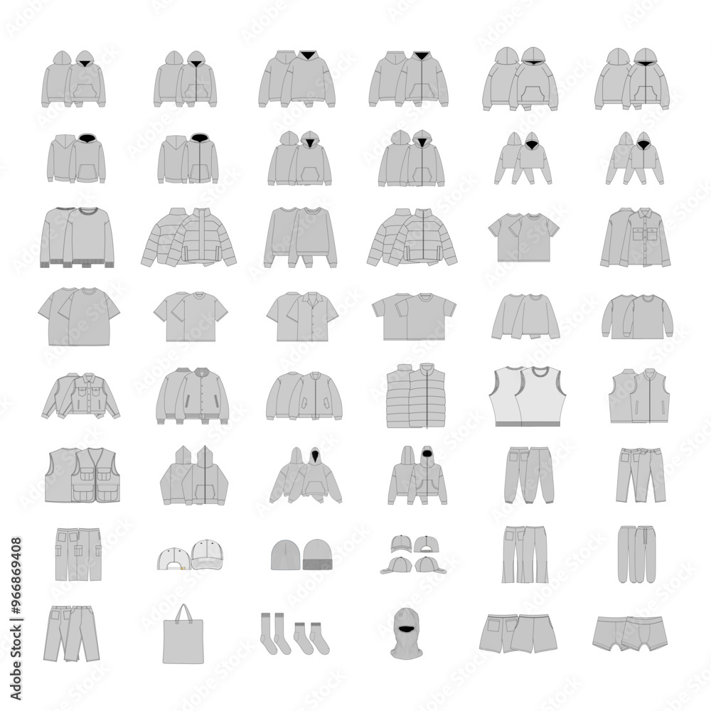 Streetwear Vector Mockup Pack Template for Clothing Designers ...