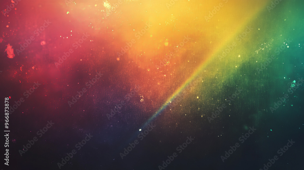 This looks like an old film with scratches, noise, and colorful streaks ...