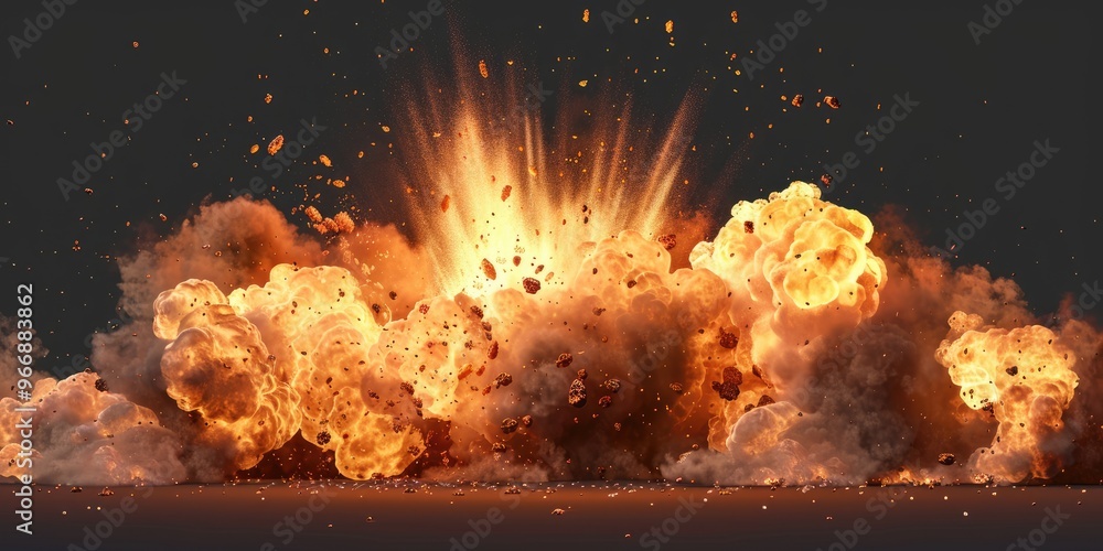 Realistic Fiery explosion Splitter, Ideal for Cinematic Visual Effects ...