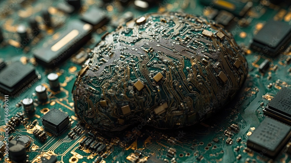 9. Robotic brain made of circuit boards calculating stock patterns, [algorithmic trading ...