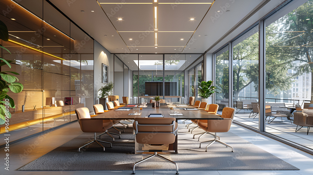 Modern Conference Room with Natural Light: A sleek and spacious ...