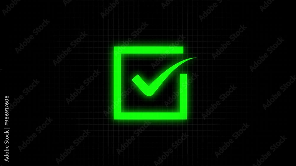 Green color Check mark verified selection, approve and confirm sign in ...