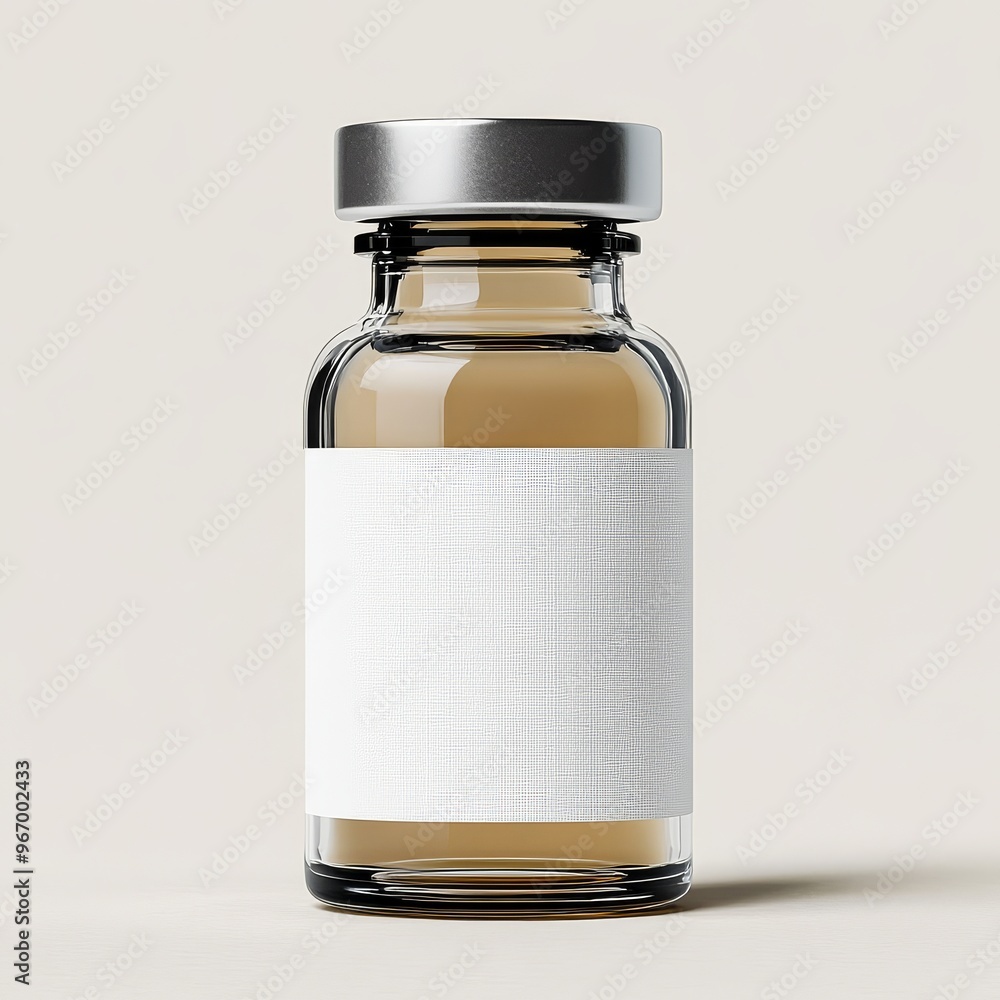 Visual representation of a mockup for a glass vial used in injection ...