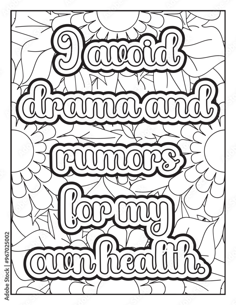 Positive quote coloring page for kids. Motivational Swear word ...