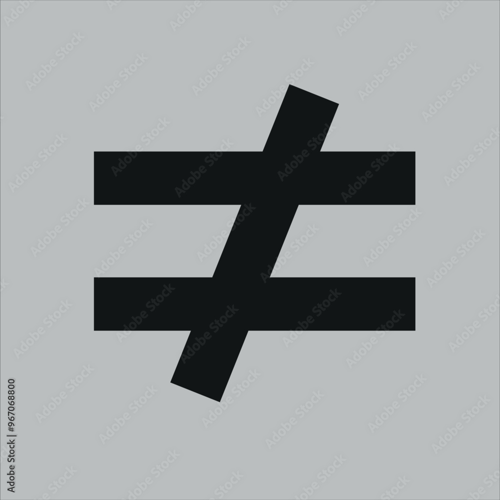 Not equal sign symbol in mathematics. Math symbols. Scientific ...