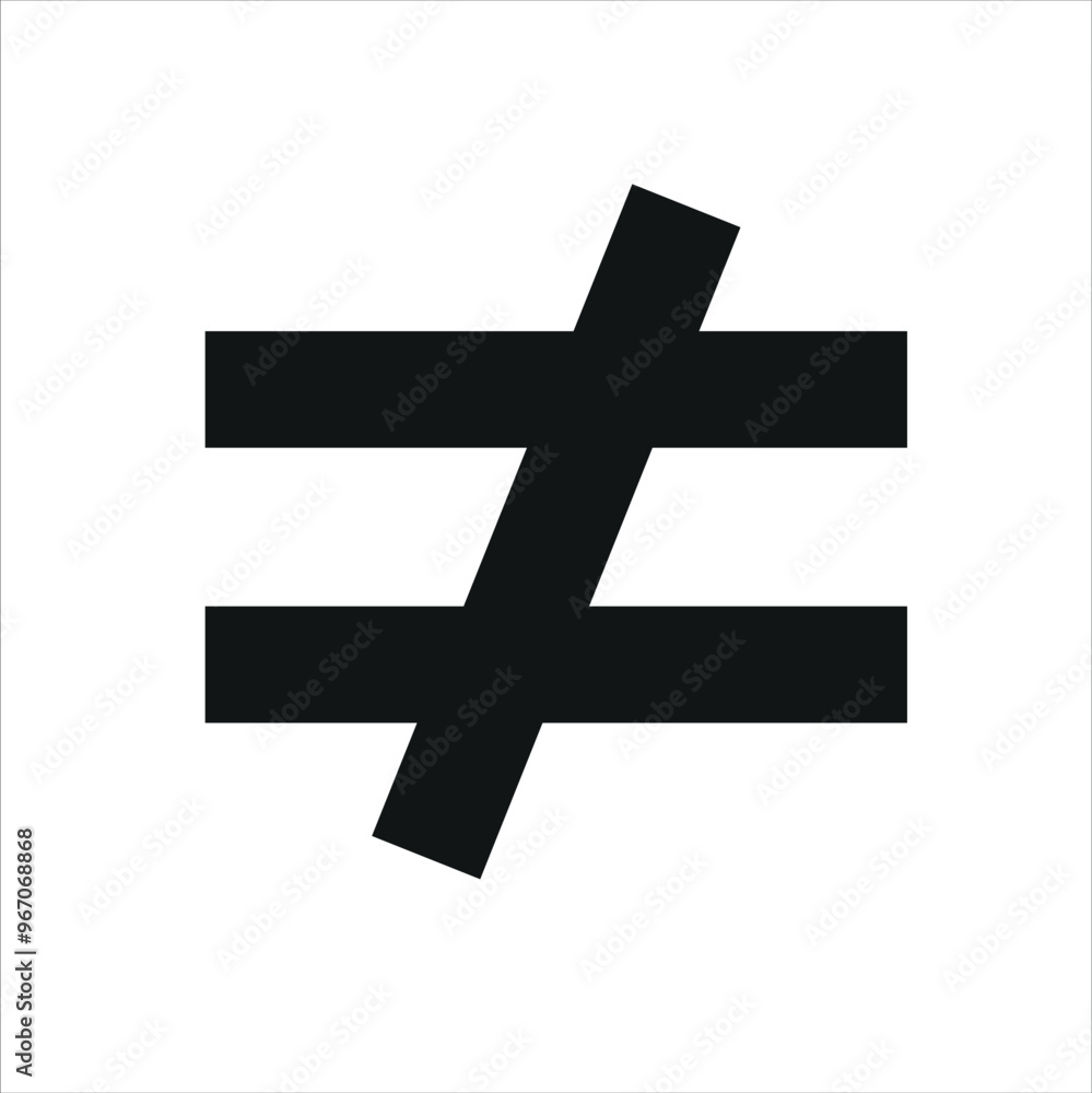 Not equal sign symbol in mathematics. Math symbols. Scientific ...