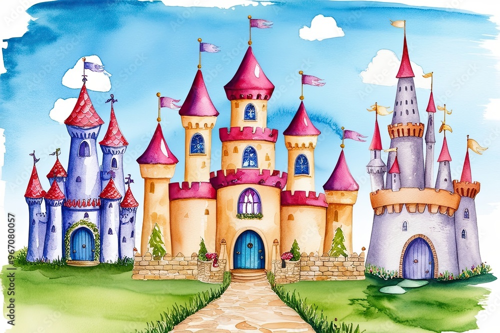 Enthralling Watercolor Artwork of Enchanting Castles for Kids with ...