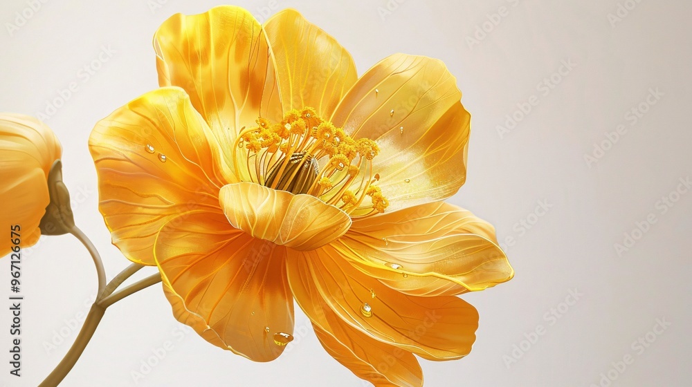 120. Stunning buttercup flower illustration with a white background ...
