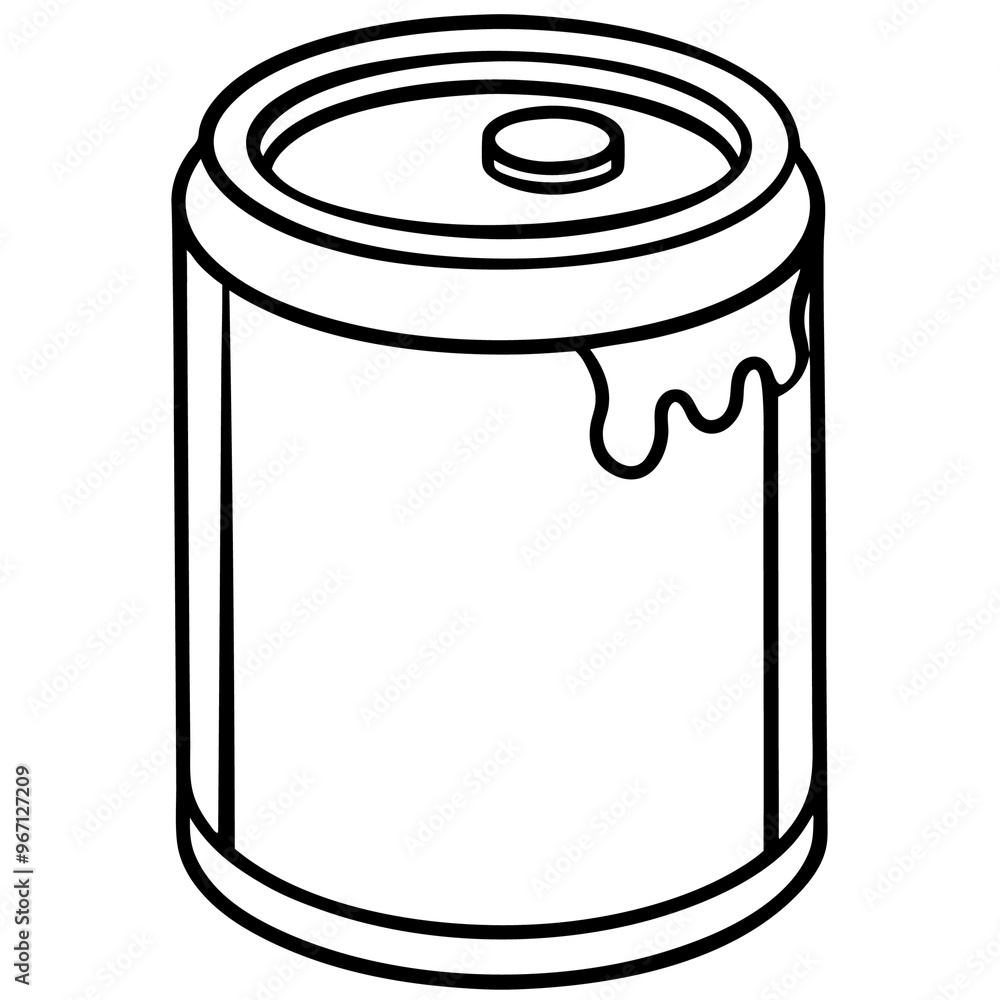 paint can outline coloring book page line art illustration digital ...