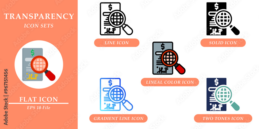 Transparency icons sets. Soft skills concept. Various style icons on isolated background for web ...