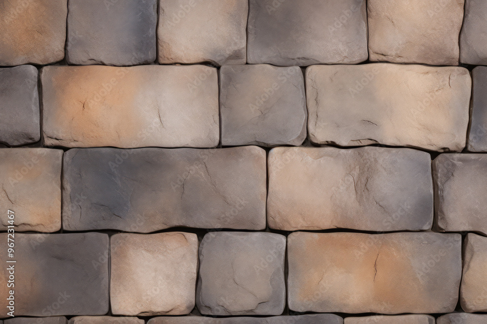 Processed collage of old stone tiles floor surface texture. Background ...