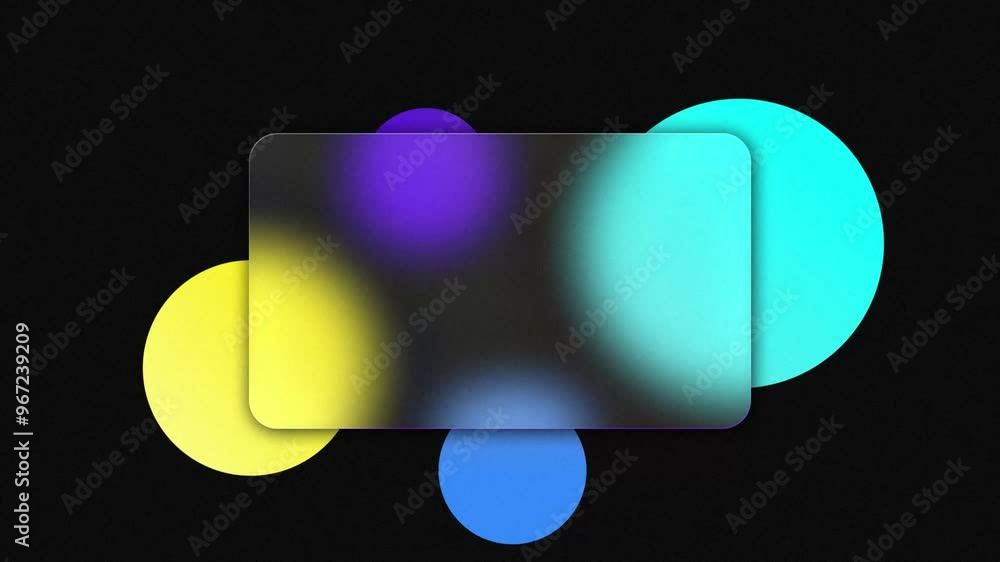 Glass Morphism transparent glass box card for text intro outro blur box ...