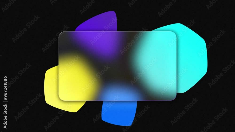 Glass Morphism transparent glass box card for text intro outro blur box ...