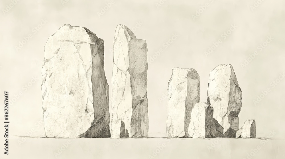 Memorial Stones: Tall memorial stones under clear sky, representing God ...