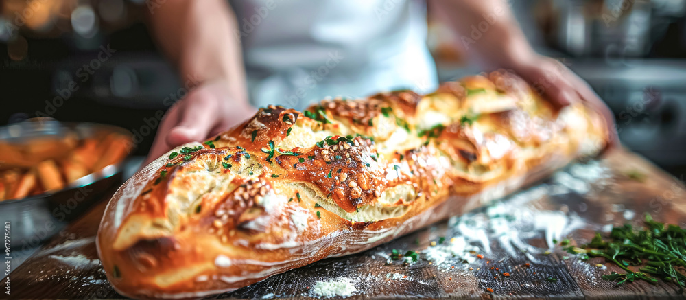 Baguette is a classic French bread known for its elongated shape and ...