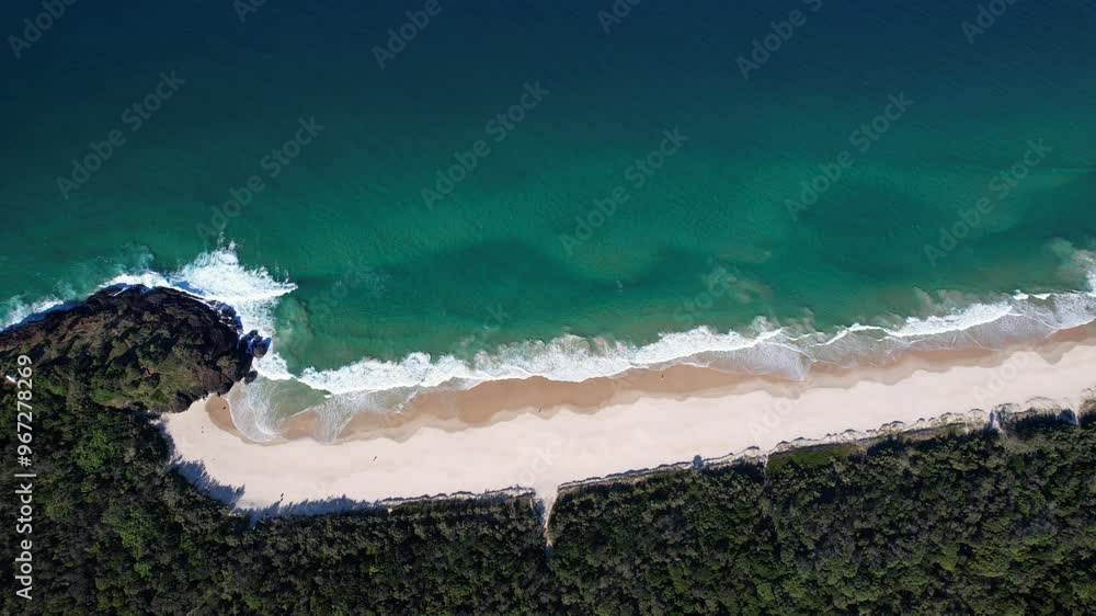 Sandy Dreamtime Beach Next To Rocky Fingal Headland In Fingal Head, New ...