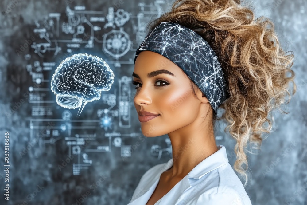 Synaptic Response Neural Net Simulation Neural Signal Processing And Deep Learning Woman Smiling