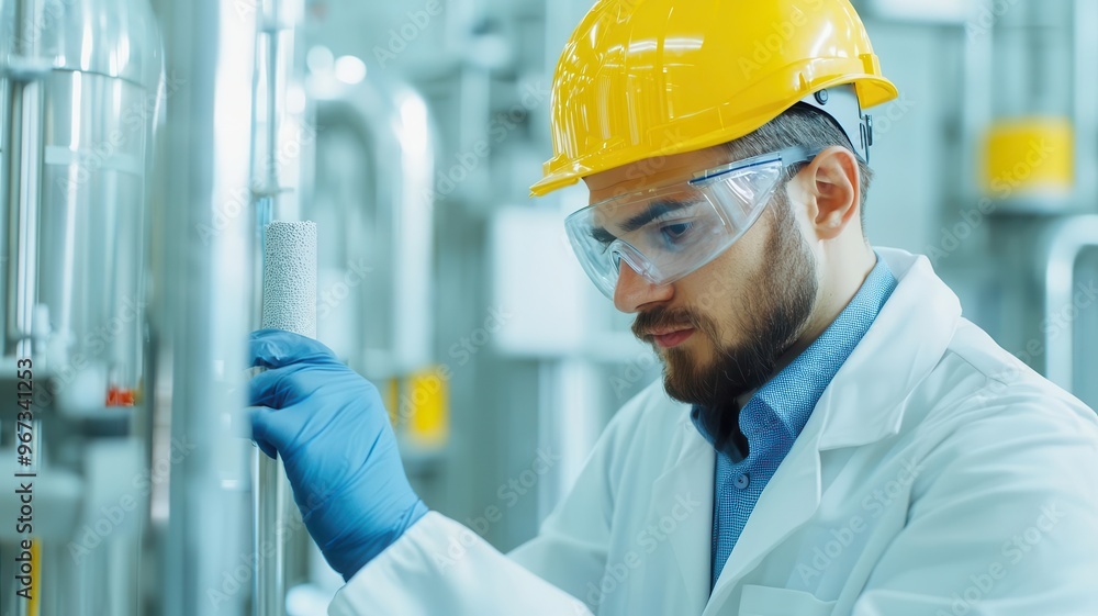 Engineer checking cement consistency in a laboratory, Cement quality ...