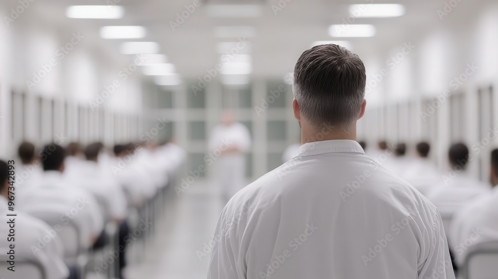 Group of prisoners attending a rehabilitation program, discussing life ...