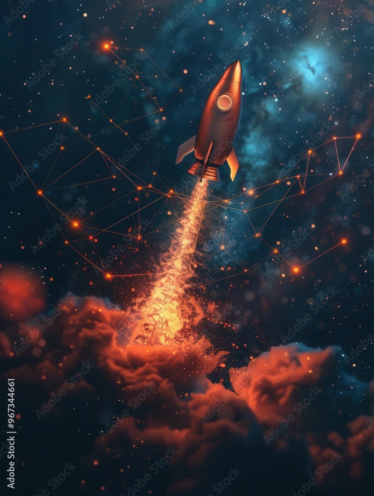 A line graph representing sales growth bursts upwards, transforming ...