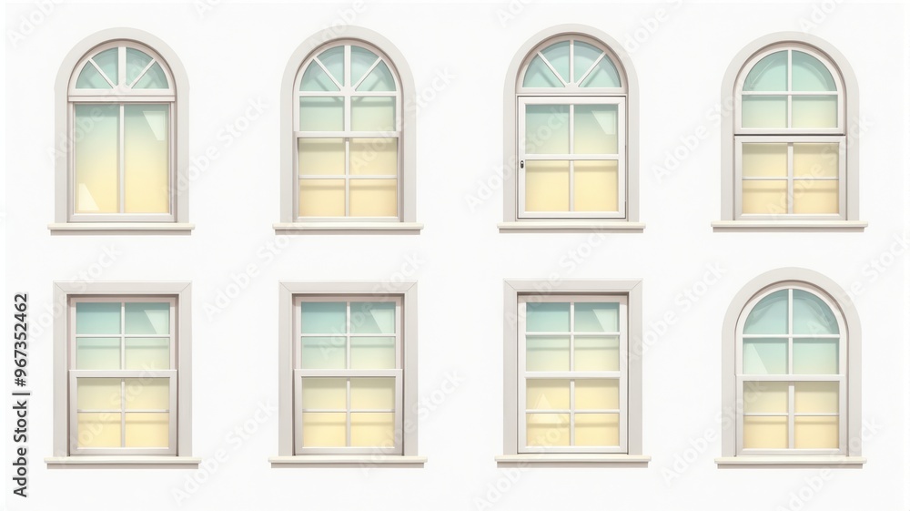 Collection of Various Window Styles Illustration with Different Shapes ...