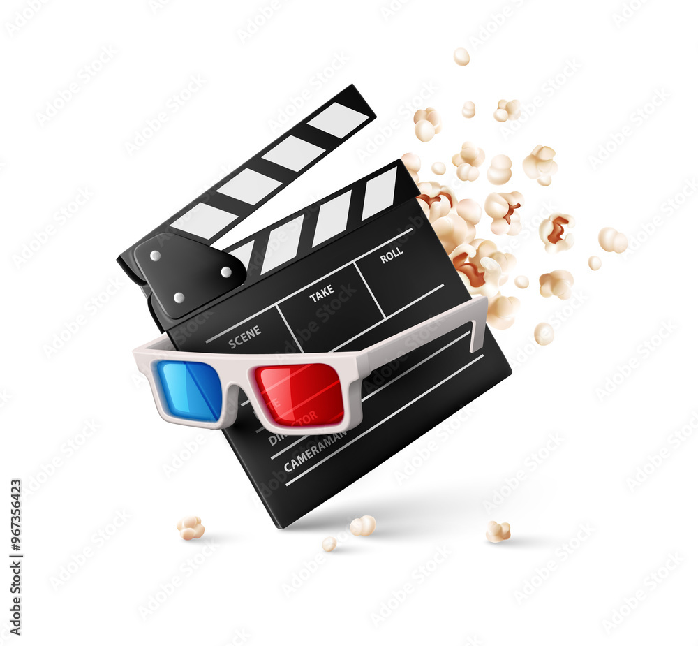 Movie Clapperboard. Film Directors ClapBoard. Cinema Equipment. Black ...