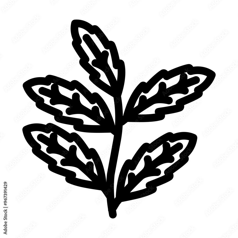 neem leaves ayurvedic herb line icon vector. neem leaves ayurvedic herb ...