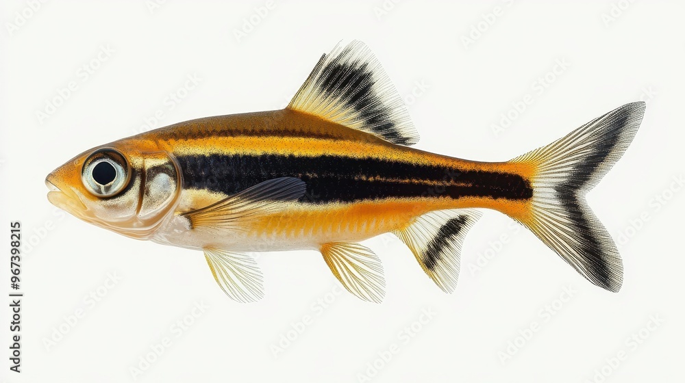 Zebra danio clipart, element, 3D illustration, realistic, isolated on ...